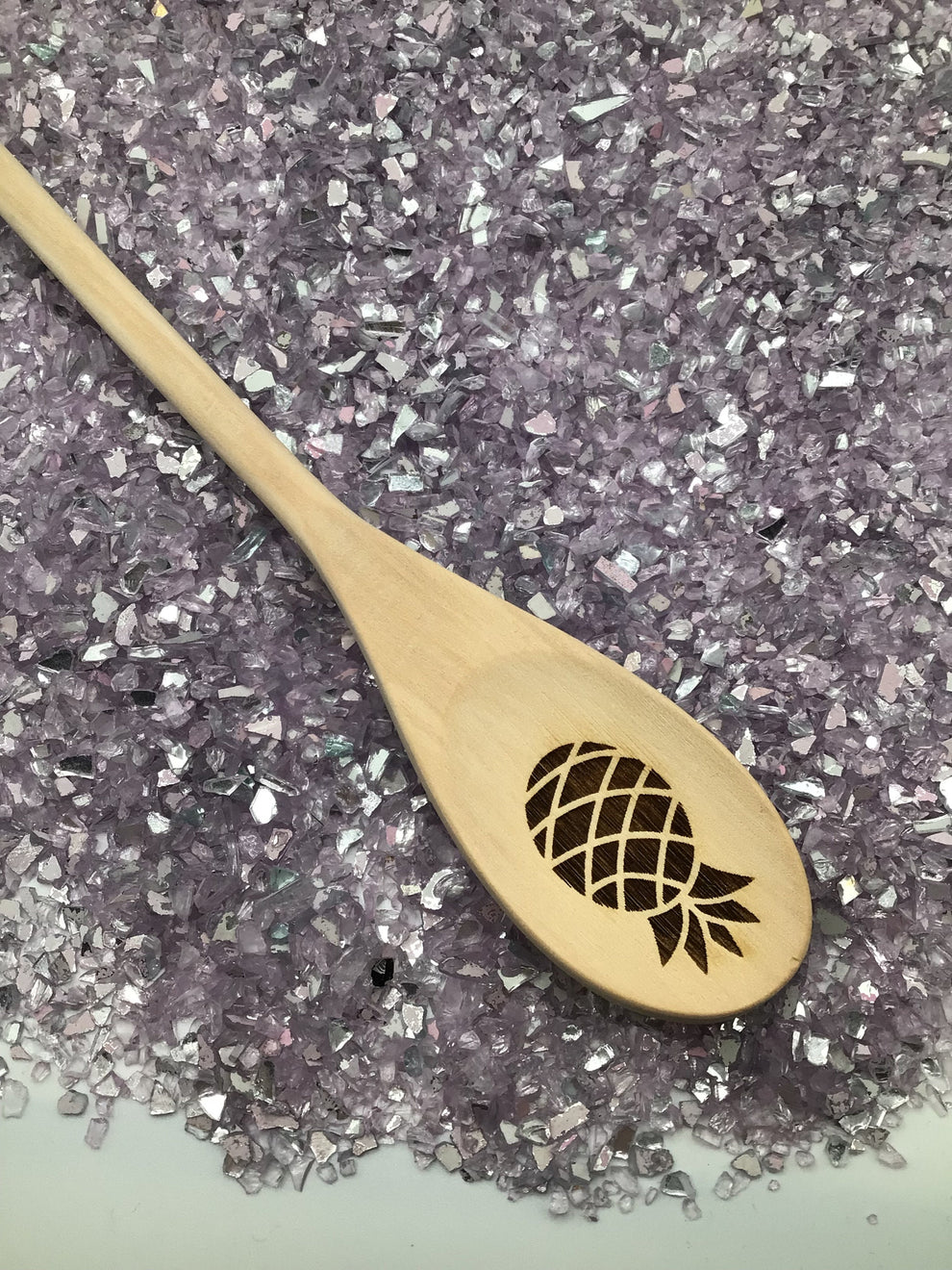 Upside Down Pineapple Engraved Wood Spoon, 12 inch length – Bound Kitten