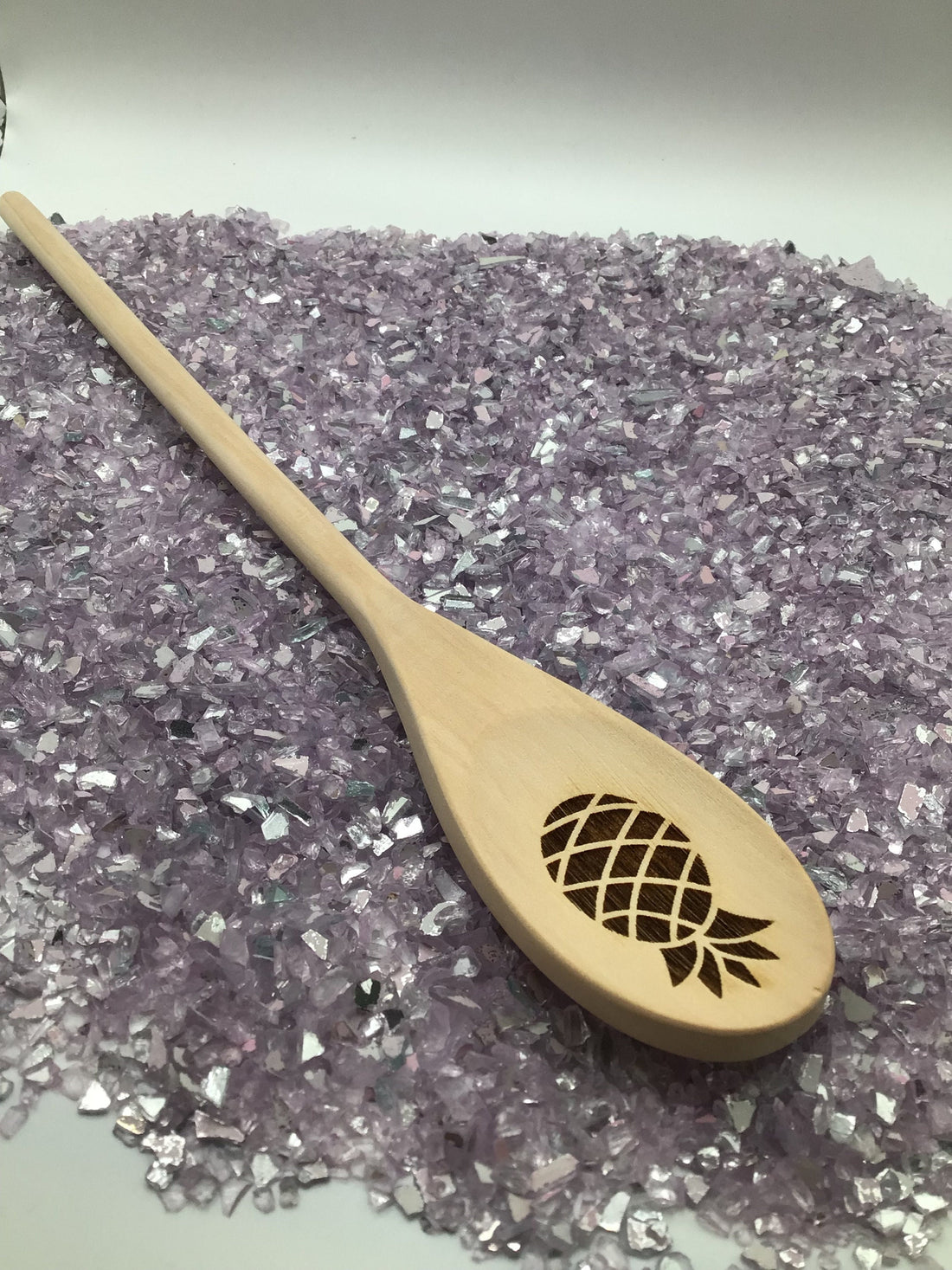 Upside Down Pineapple Engraved Wood Spoon, 12 inch length – Bound Kitten